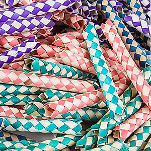 The Dreidel Company Classic Finger Traps, Chinese Bamboo Toys, Assorted Colors, 5" Inches (12-Pack)