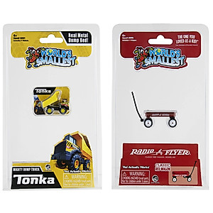 Worlds Smallest Tonka Dump Truck and Radio Flyer Classic Red Wagon Set of 2