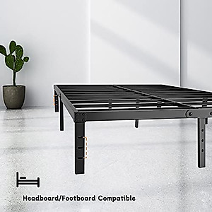 Homdock 14 Inch Metal Platform Bed Frame/Sturdy Strong Steel Structure 3000 lbs Heavy Duty/Noise Free/None Slip Mattress Foundation/No Box Spring Needed/Black Finish, California King