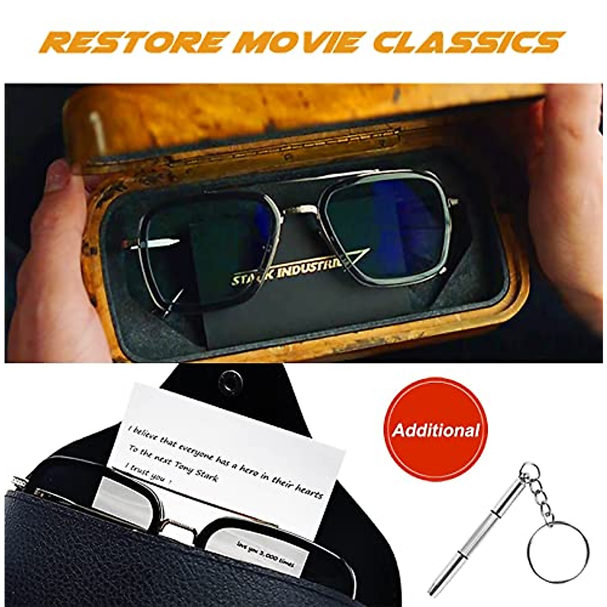 Polarized Retro Square Sunglasses Men Women Vintage Rectangular Metal Pilot Black Shades Eyeglasses