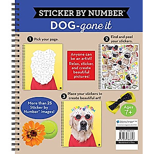 Brain Games - Sticker by Number: Dog-Gone It (28 Images to Sticker)
