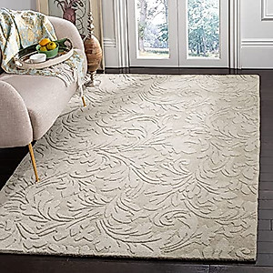 SAFAVIEH Impressions Collection Area Rug - 5' x 8', Sage, Handmade Wool, Ideal for High Traffic Areas in Living Room, Bedroom (IM344C)