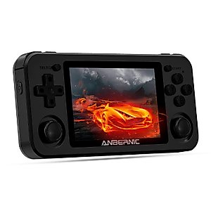 RG350M Handheld Game Console with Opening Linux Tony System HDMI Output 64Bit 3.5inch IPS Screen , Retro Game Console with 32G TF Card 2500 Classic Games Portable Video Game Console （Black）