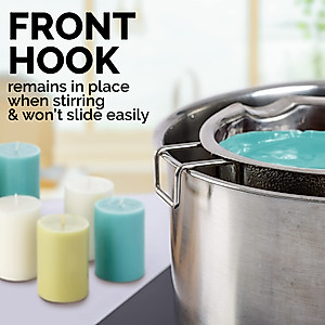 Zulay Double Boiler Chocolate Melting Pot - 18/8 Stainless Steel Heat Resistant Double Boiler Pot for Candle Making, Chocolate, Candy, Butter, Soap, Wax - 440ML Large Double Boiler Candy Melting Pot