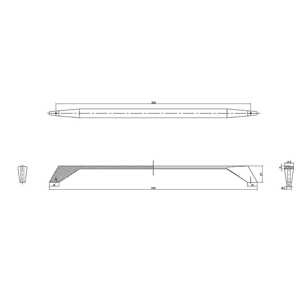 Richelieu Hardware BP9256320165 Masset Collection 12 5/8 in (320 mm) Center Brushed Gold Contemporary Cabinet Pull