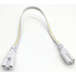 Traovien T5 T8 LED Lamp Connecting Wire Ceiling Lights Daylight LED Integrated Tube Cable Linkable Cords for LED Tube Lamp Holder Socket Fittings with Cables (30cm 2-Pack 3Pin F/F)