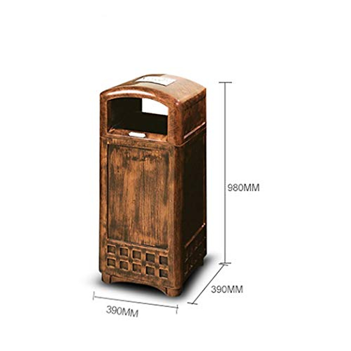 Trash Can Creative Retro Trash Can Square Hotel Lobby Shopping Mall Metal Trash Cans Durable Indoor Trash Can