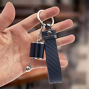 iJDMTOY Chrome Polished Alloy Metal Gear Box Shifter Shape Key Chain Ring Keychain