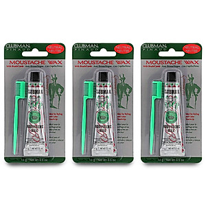 Clubman Moustache Wax Hang Pack, Neutral Color 0.5 oz x 3 packs