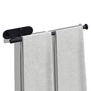 Adhesive Hand Towel Rack,Black No Drilling Stick on Wall Hand Towel Bar, SUS 304 Stainless Steel Hand Towel Rod, Kitchen Towel Holder self Adhesive