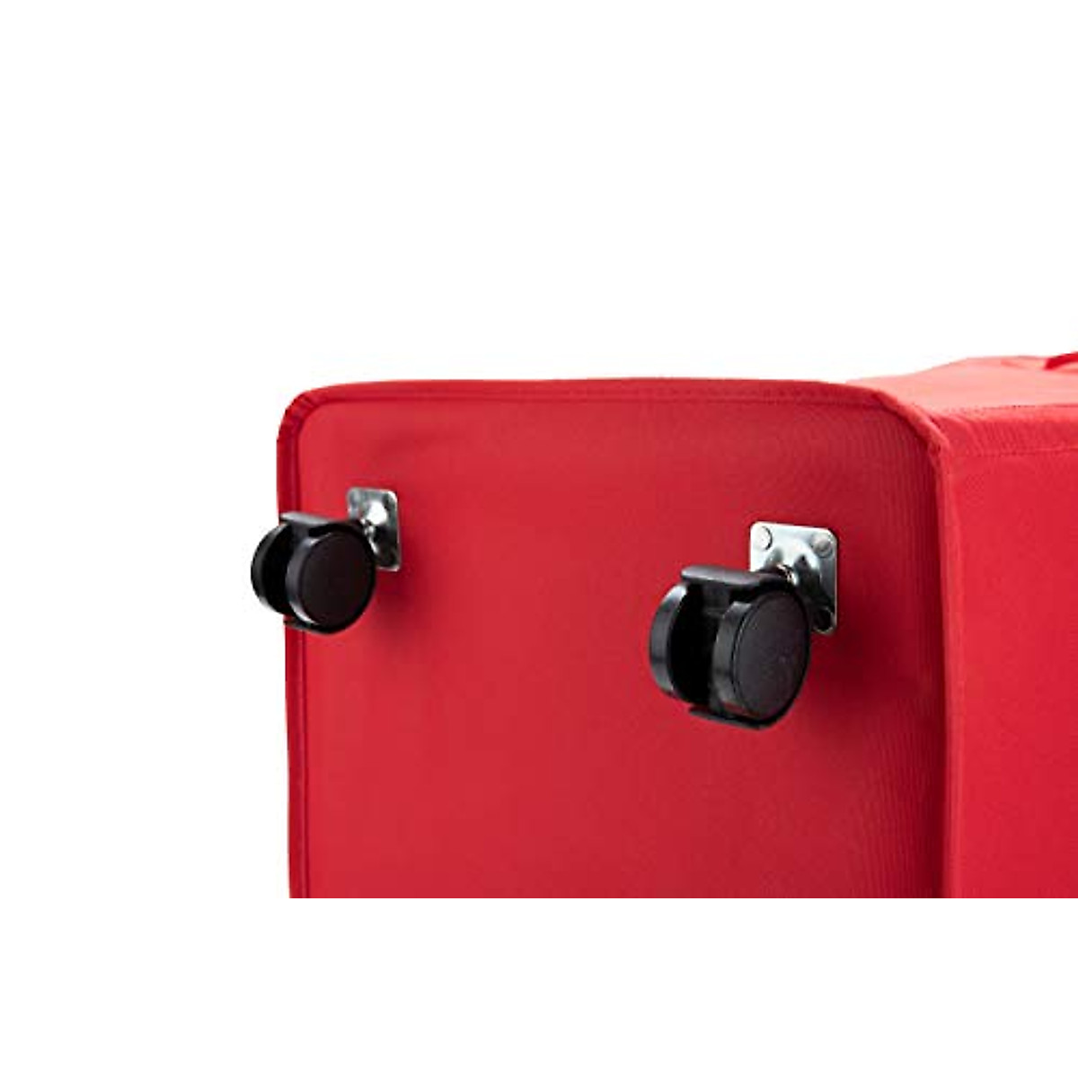 Mind Reader Double Rolling Hamper Laundry Sorter with Lid, Wheels, Handles, Red