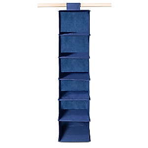 6 SHELF HANGING SWEATER CLOSET & CLOTHING ORGANIZER, BLUE