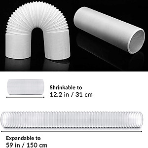 Portable AC Hose 5.9" Diameter Portable Exhaust Vent for Portable Air Conditioners, Suitable for 5.9"/6" Exhaust Hose Adaptor, Length up to 59" (5.9"Dia- Exhaust Hose)