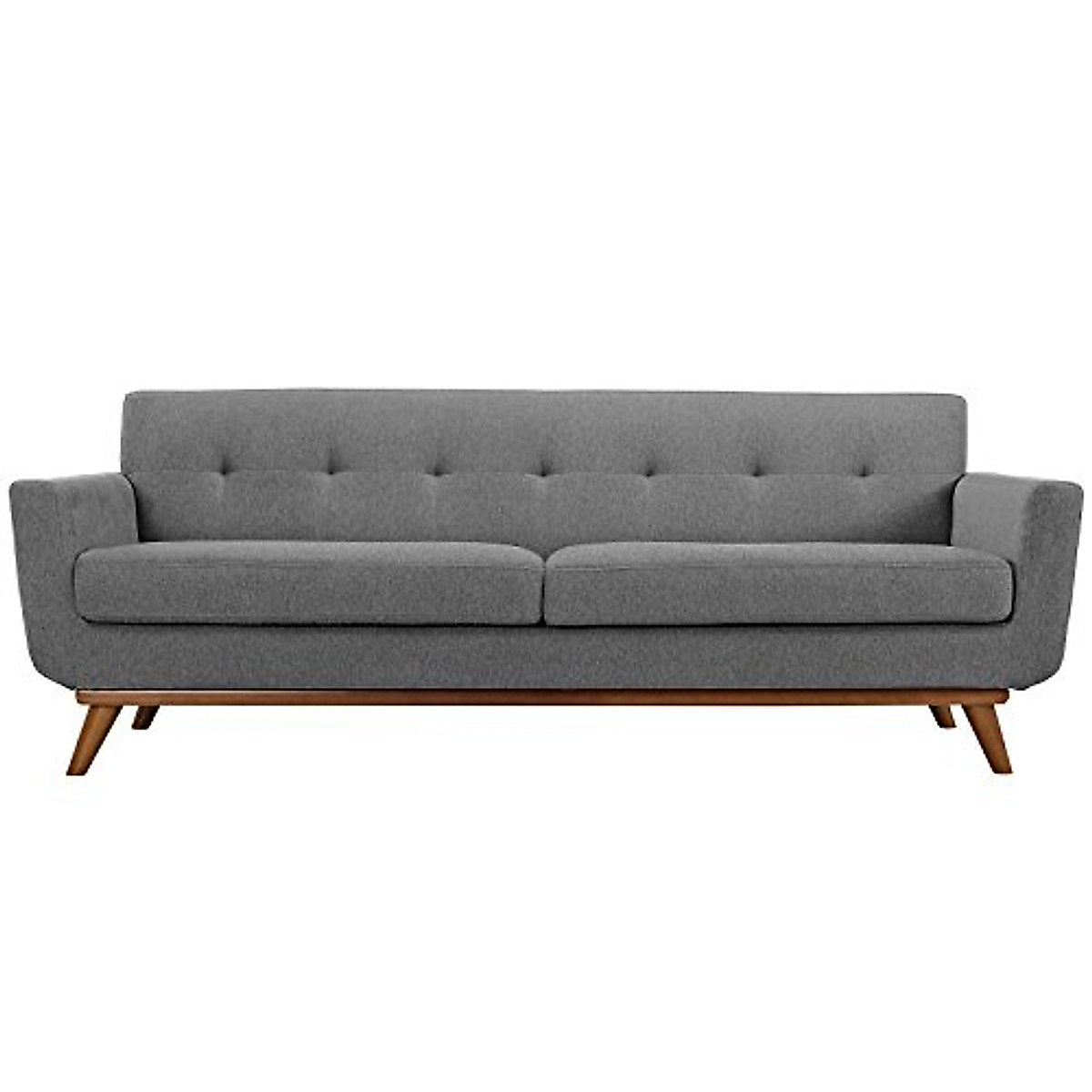 Modway Engage Mid-Century Modern Upholstered Fabric Sofa in Expectation Gray