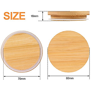 Mason Jar Lids for Wide Mouth, Storage Canning Jar Lids Ball Jars Bamboo Wooden Lids, Reusable Wooden Storage Lids, Wide Mouth Canning Jar Lids, 4-pack