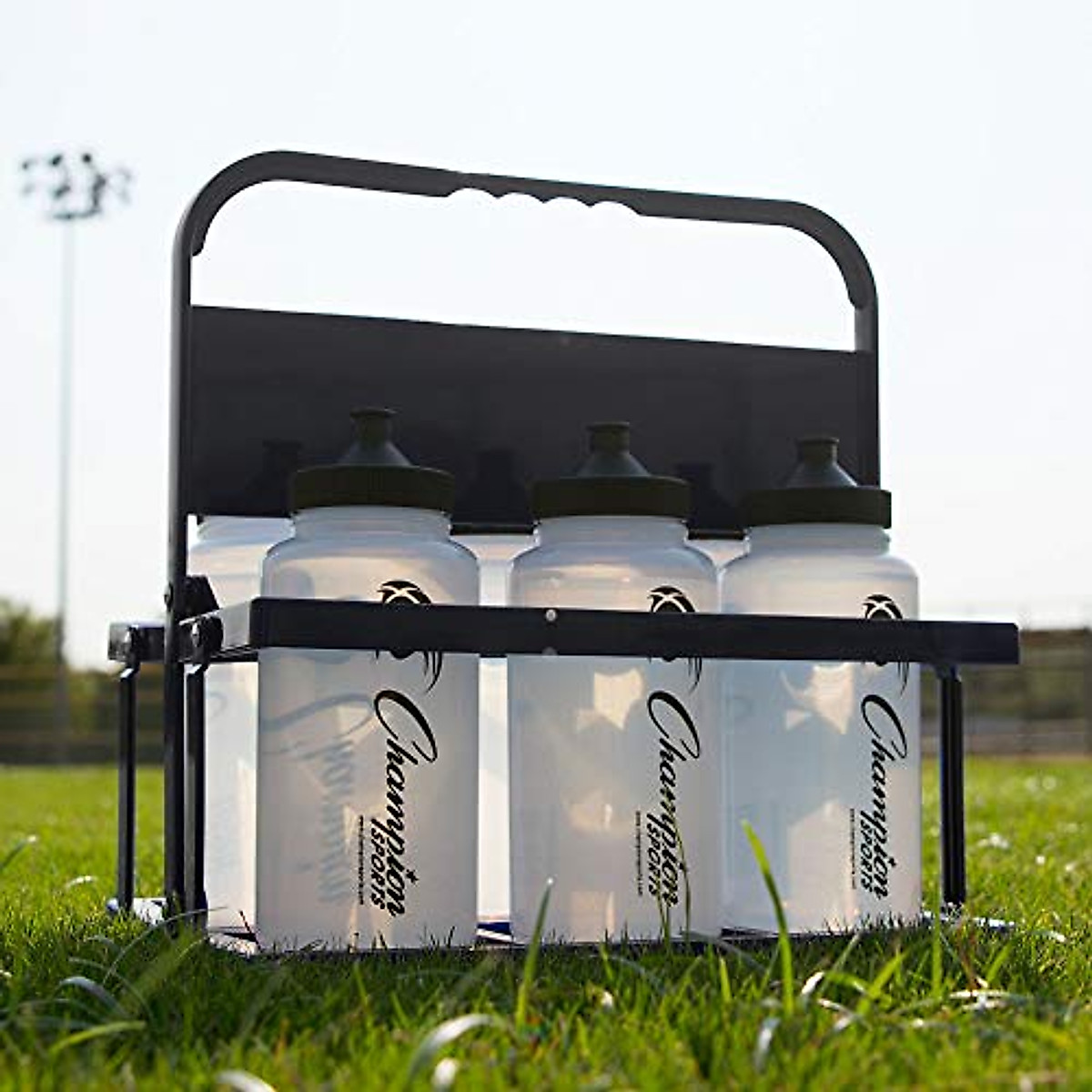 Champion Sports Collapsible Water Bottle Carrier Black, Standard