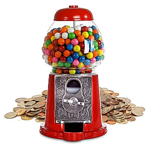 Gumball Machine For Kids 9" - Candy Dispenser Machine - Coin Operated Double Bubble Bubble Gum Machine And Toy Bank - Mini Gumball Machine Holiday Christmas Gift Toys For Girls and Boys