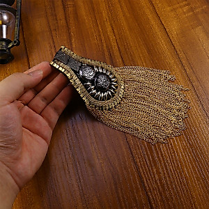 SUPVOX 2pcs Shoulder Epaulets Tassel Punk Fashion Shoulder Board for Man Woman(Golden)