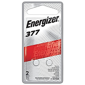 Energizer Silver Oxide Coin Batteries, Button Cell 1.5 Volt Battery Alkaline, 2 Count