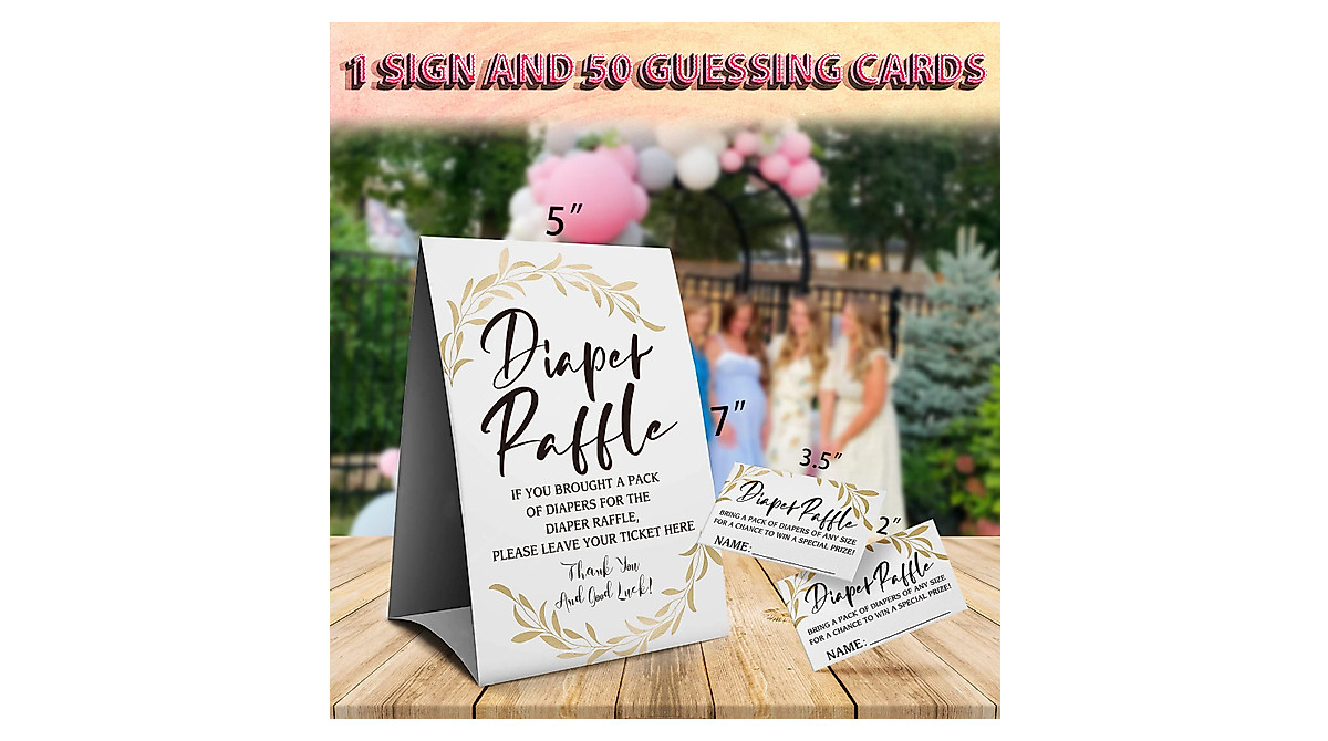 Baby Shower Diaper Raffle Signs & Guessing Cards | Muruseni