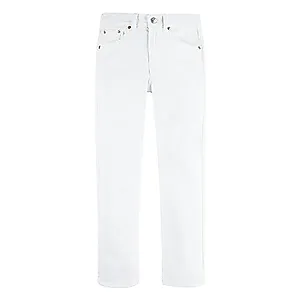 Levi's Girls High Rise Straight Fit Jeans, White, 14 US