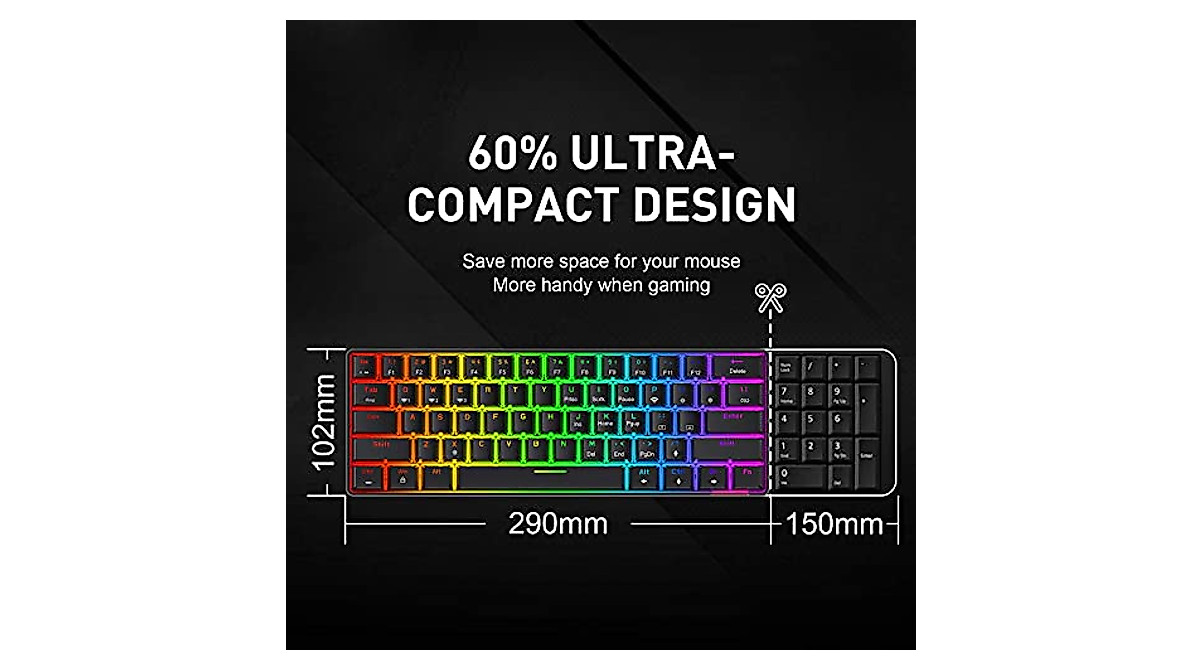 Havit Wireless Mechanical Keyboard 61 Keys RGB Backlit Bluetooth 5.0