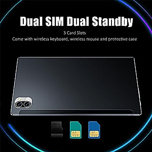 10.1in LCD 6GB RAM 128GB ROM Octa Core Dual Camera 5G WiFi Tablet with Case, Keyboard and Mouse (US Plug)