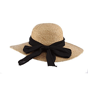 Scala Women's Big Brim Raffia Hat, Natural, One Size