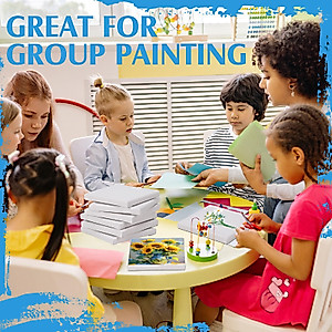 Ireer 90 Pcs Mini Stretched Canvas Bulk, 5 x 5 Inch White Canvases for Painting, 100% Cotton Small Blank Canvas Boards for Kids, Art Supplies Panels for Oil, Acrylic, Watercolor Paint