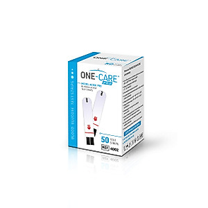 MediVena ONE-Care Glucose Test Strips for use with ONE-Care Meter, Blood Sugar, Diabetes, Glucose Monitoring, Glucometer Testing, Easy at Home Care Products, Fast & Acurate Results (50 Count/Box)