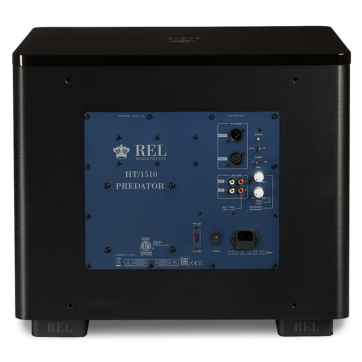 REL Acoustics HT/1510 Predator Subwoofer, HT-Air Wireless Compatible, Black Vinyl