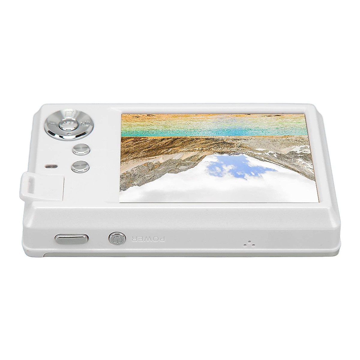 HD Digital Camera, 3.0 Inch LCD Screen AntiShake Compact Digital Camera Electronic Shutter Intuitive Buttons with Hand Strap for Teens for Camping (White)