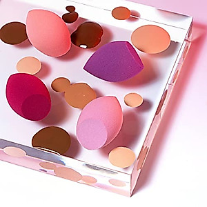 Real Techniques Mini Miracle Complexion Sponge Makeup Blender, Beauty Sponge For Touch Ups, Professional Makeup Tool, Cruelty Free, Latex Free, Perfect For Travel or On The Go, 4 Count