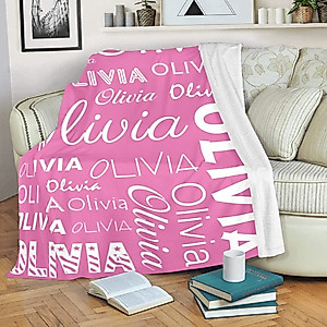 remberever Personalized Name Blanket for Adult Kid Custom Baby Blanket with Name for Boy Girl Name Blanket Personalized Kids