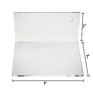 Better Display Cases Clear Acrylic 9" x 7" Floating Shelf Wall Mount (A041)