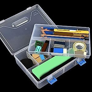 WeiLaiKeQi Storage Box Supply Display Case with Lid Practical Container for Jewelry Findings Screw Earring Craft Accessories Paintbrushes