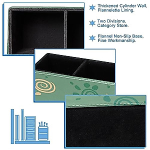 Pencil Pen Holder Cup, Stationery Organizer Holder Makeup Brush Storage Organizer, Modern Design Desktop Desk Accessories for School Office Home Supplies - Light Green Pattern