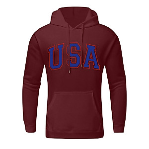 Ymosrh Black Hoodie, Unisex Printed Pullover Hooded Sweatshirt With Pockets Mens Graphic Hoodies Thick Cool For Men Hoodies Sudadera Con Capucha Para Hombre Blank Hoodie Sweaters (4XL, Wine)