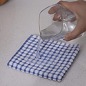 clwellge Kitchen Dish Cloths 12pcs, Bulk Cotton Absorbent Dish Wash Cloths, Perfect for Household and Commercial Uses