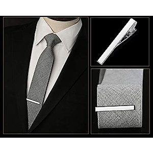8 Pack Tie Clip for Men Roctee Tie Bar Clip Set Formal Business Men's Necktie Clips Shirts Men Slim Tie Pin Clamp, Gold Silver Black, New and Fashion