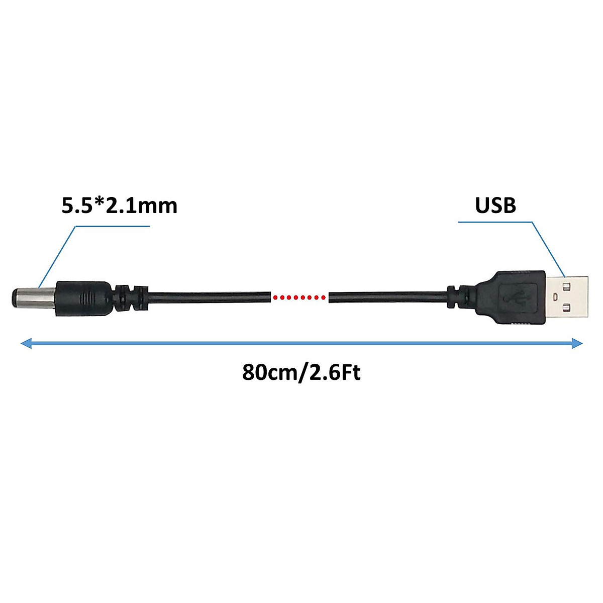 Excelity 3pcs 3.3V/5V Power Supply Module for MB102 Breadboard Kit with USB to 5.5 * 2.1mm Cord