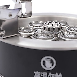 1.8 KW Portable Picnic Camping Backpacking Stove Stainless Steel Gas Cooking Burner Foldable Stove Burner with Portable Bag for BBQ/Hiking/Picnic Outdoor(8.26 * 8.26 * 4.49in)