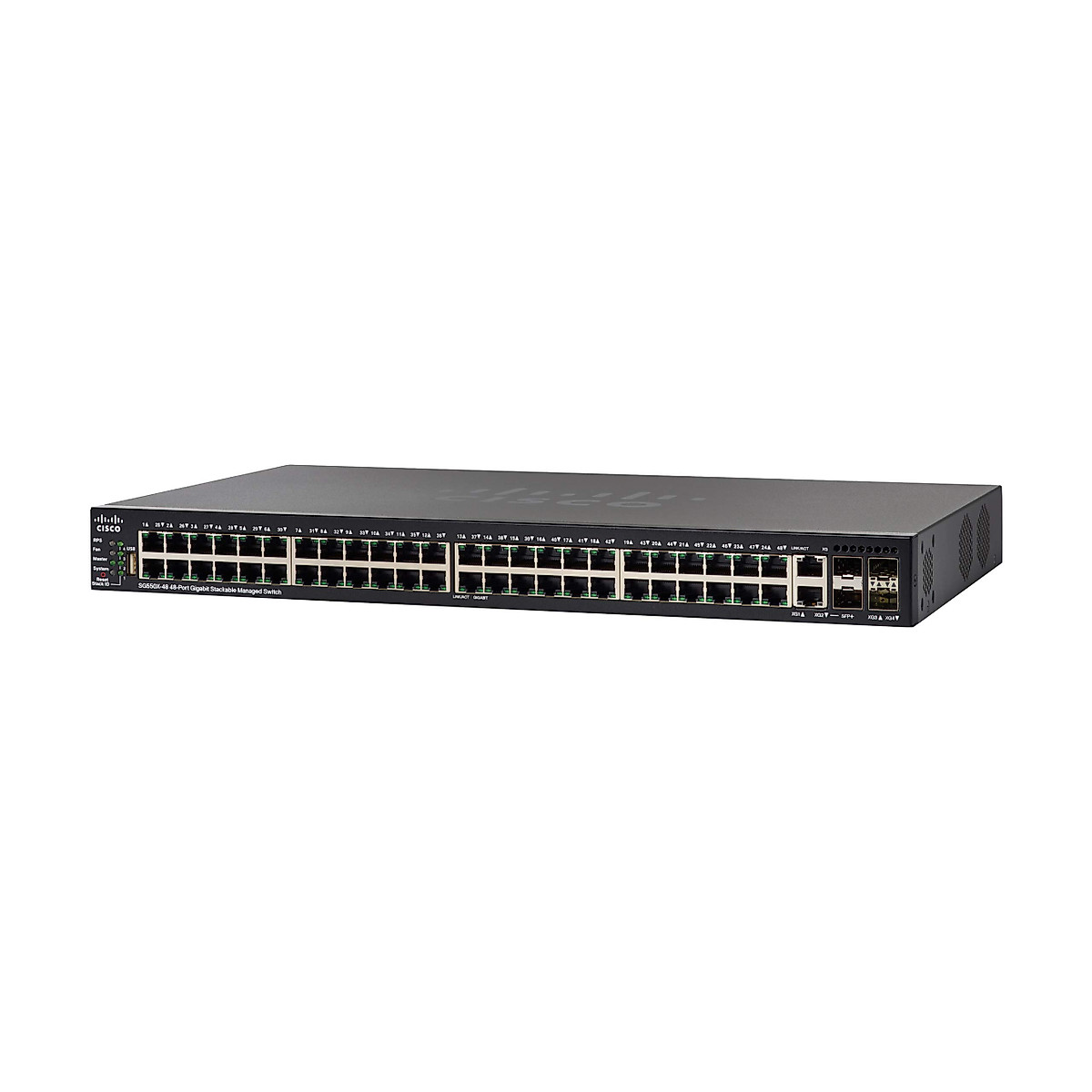 Cisco SG550X-48 Stackable Managed Switch with 48 Gigabit Ethernet (GbE) Ports, 2 x 10G Combo, 2 x SFP+, L3 Dyamic Routing, Limited Lifetime Protection, Black