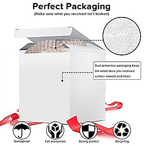 Wood Knot Decor 3 Knot Wood Chain Link Decor Coffee Table Books Decor Table Decorations for Living Room Hand Carved Decorative Modern Farmhouse Shelf Boho Rustic 6 inch (Natural)