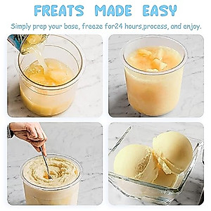 OYUPSX Creami Ninjia, Ice Cream Containers, Replacement Pints and Lids for Ninja Creami, Compatible with NC299AMZ & NC300s Series Ice Cream Maker. BPA Free, Safe Leak Proof, Dishwasher Safe (4 pcs)