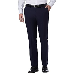 Kenneth Cole REACTION mens Techni-cole Mini Check Modern Fit Flat Front Dress Pants, Blue, 36W x 32L US