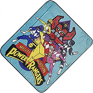 Power Rangers Mighty Morphin Throw Throw Blanket (Multicolor)