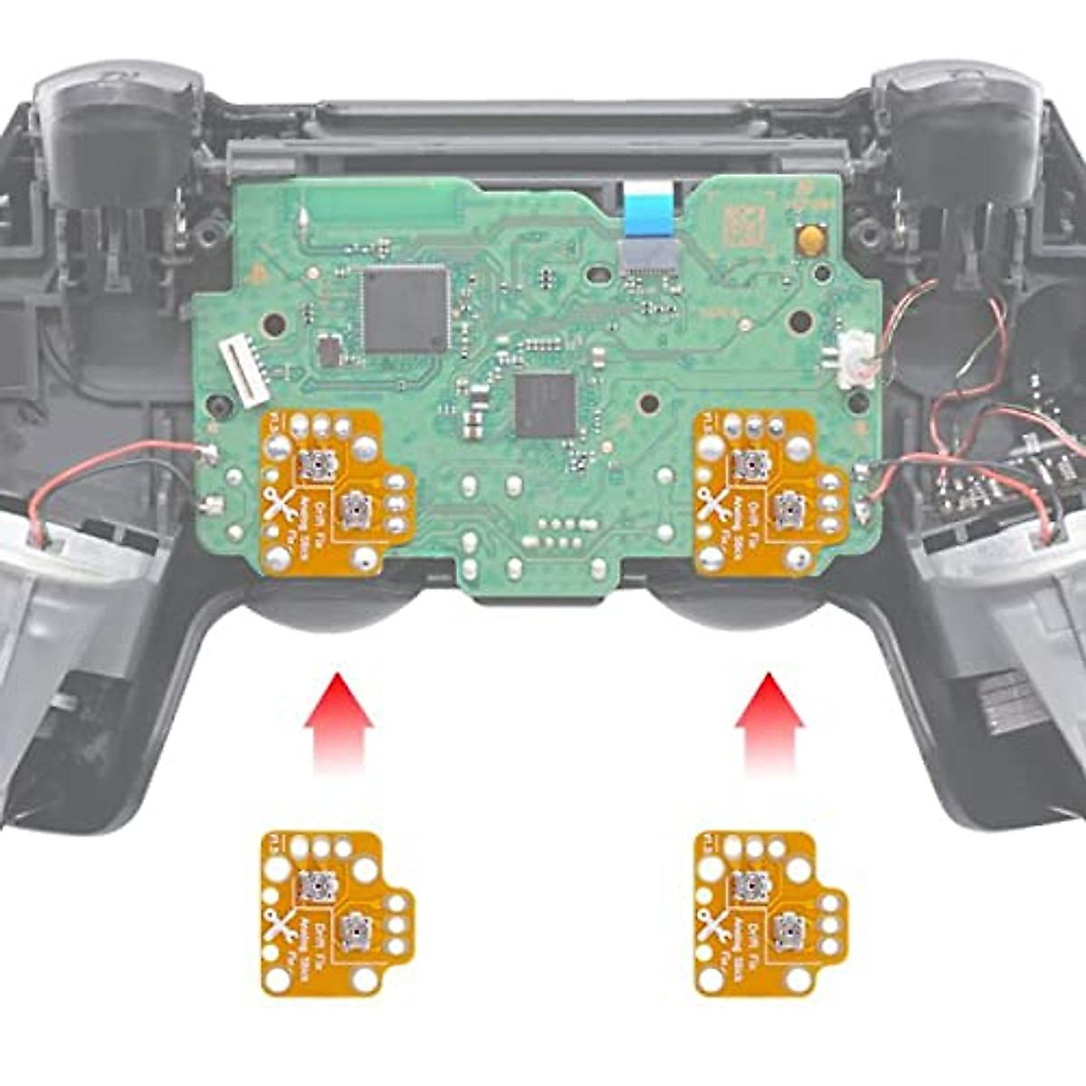 Gamepad Joystick Drift Repair Board, 10Pcs Gold Universal Game Controller Drift Fix Mod Durable for Game Controller