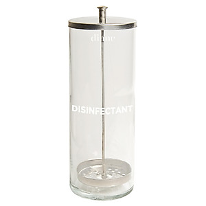 Diane Glass Disinfectant Jar for Sterilizing Hair Salon Shears, Combs, Barber Cleaning Supplies, Clippers, and Nail Tools – Large - 10” Tall x 3.4” Wide – 33 Fl Oz Capacity