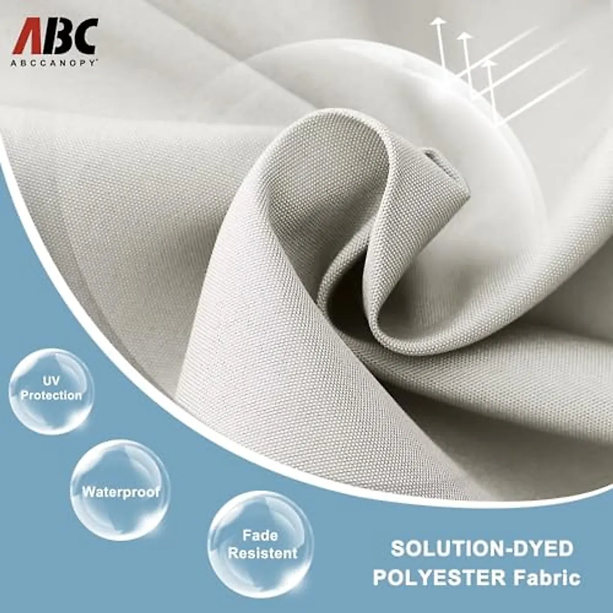 ABCCANOPY Durable Solar Led Patio Umbrellas with 32LED Lights 9FT (Light Beige)